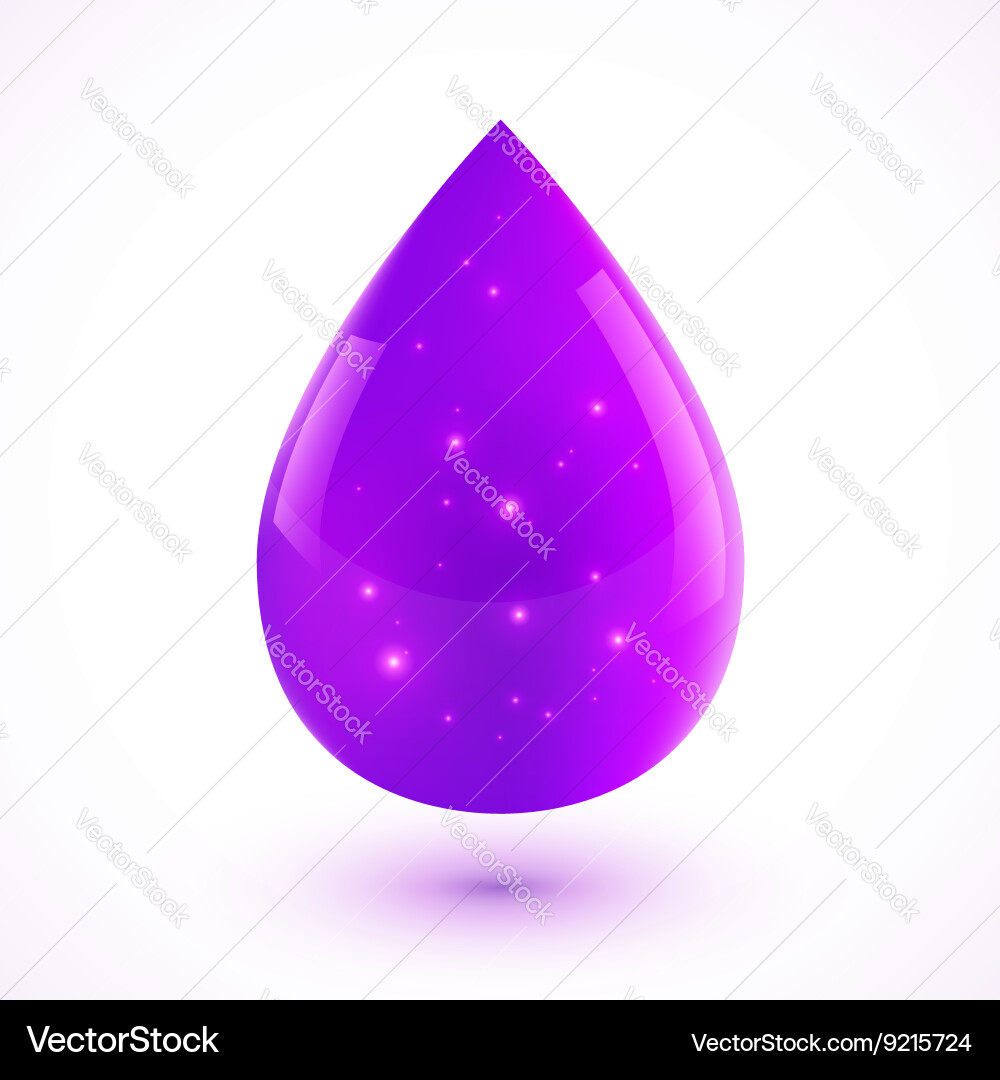 Violet liquid isolated drop Royalty Free Vector Image