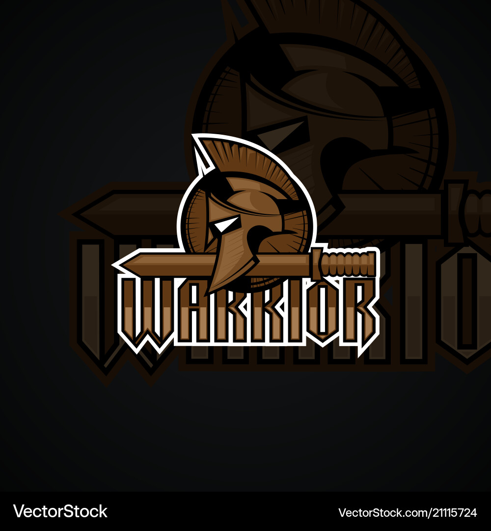 Warrior logo high resolution image Royalty Free Vector Image