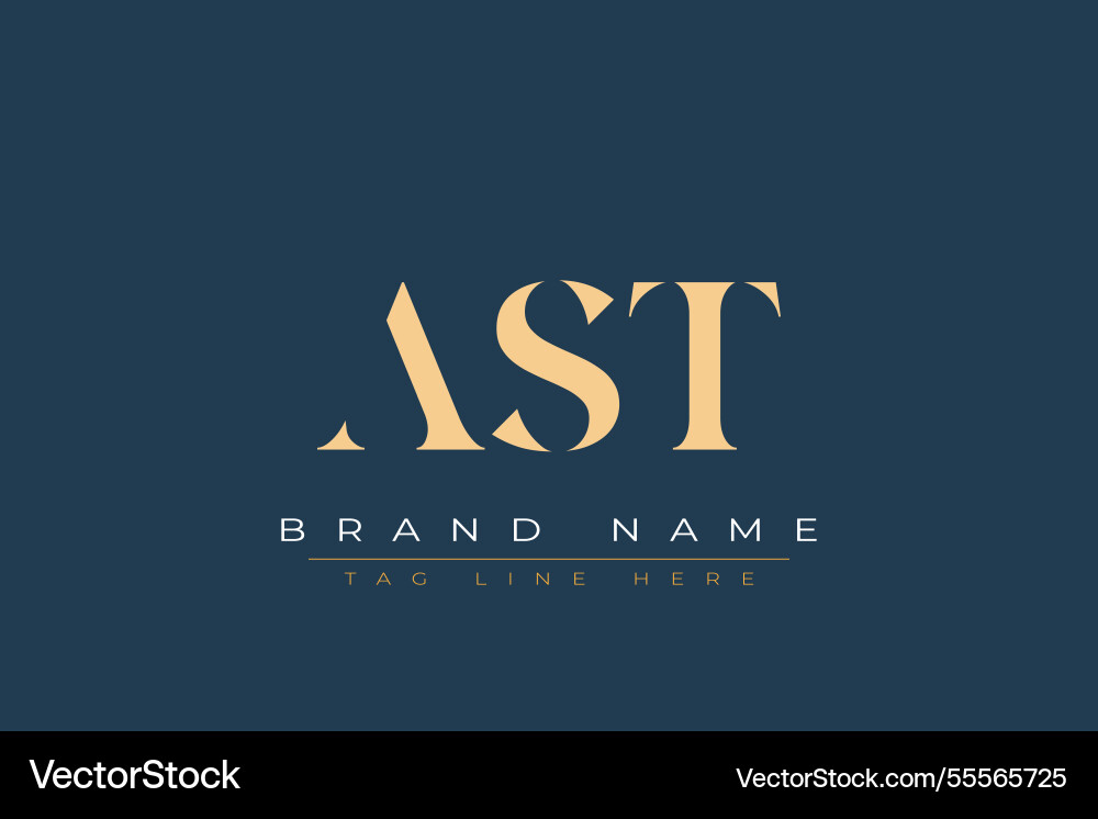 Ast abstract letter logo design Royalty Free Vector Image