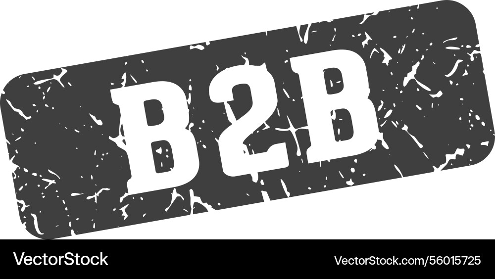 B2b rectangular sign b2b stamp Royalty Free Vector Image