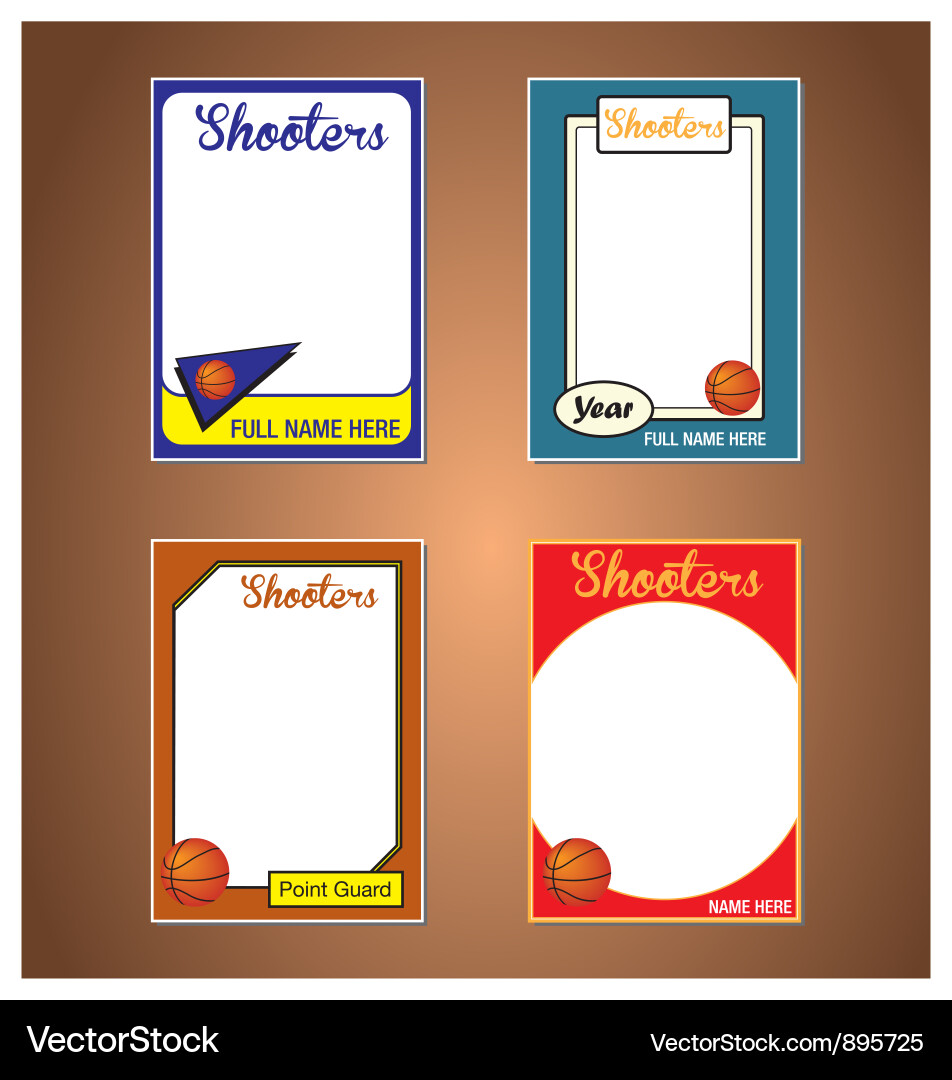 Basketball cards Royalty Free Vector Image - VectorStock
