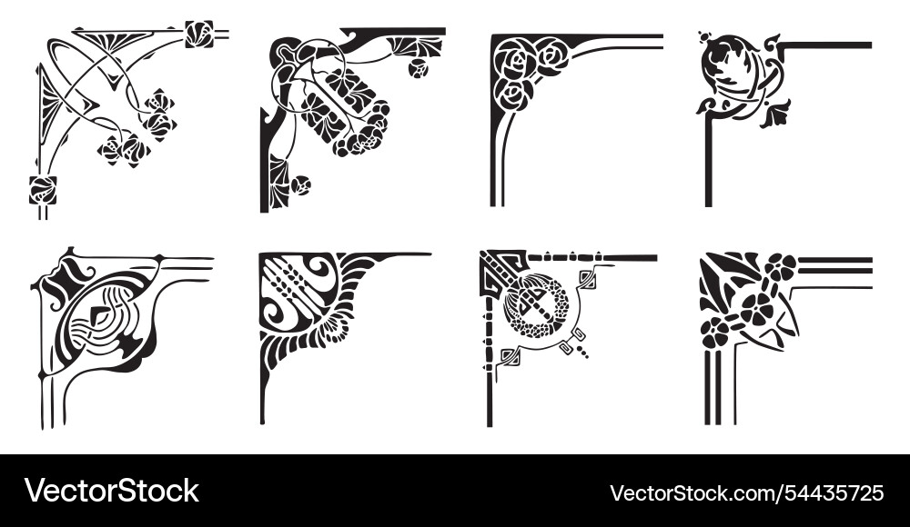 Corner icon set frame sign Royalty Free Vector Image