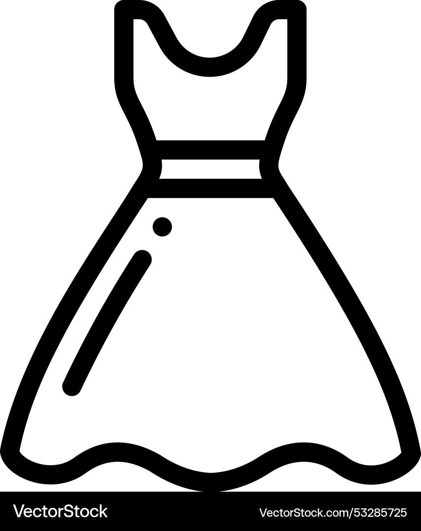 Dress icon thin linear style design isolated Vector Image
