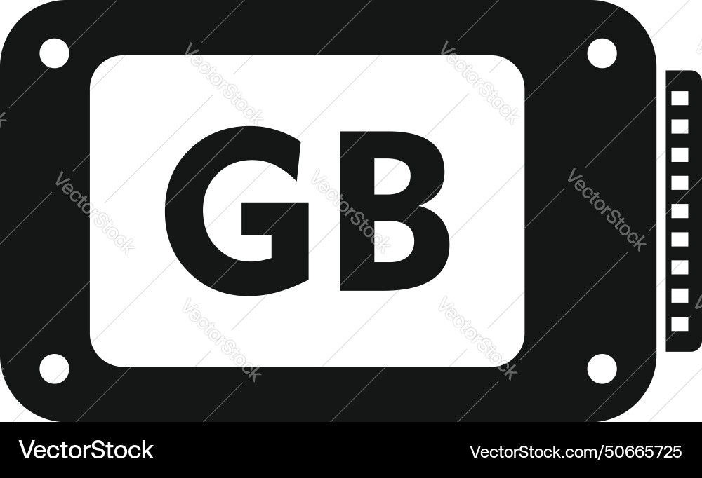 Gb storage focus icon simple state backup Vector Image
