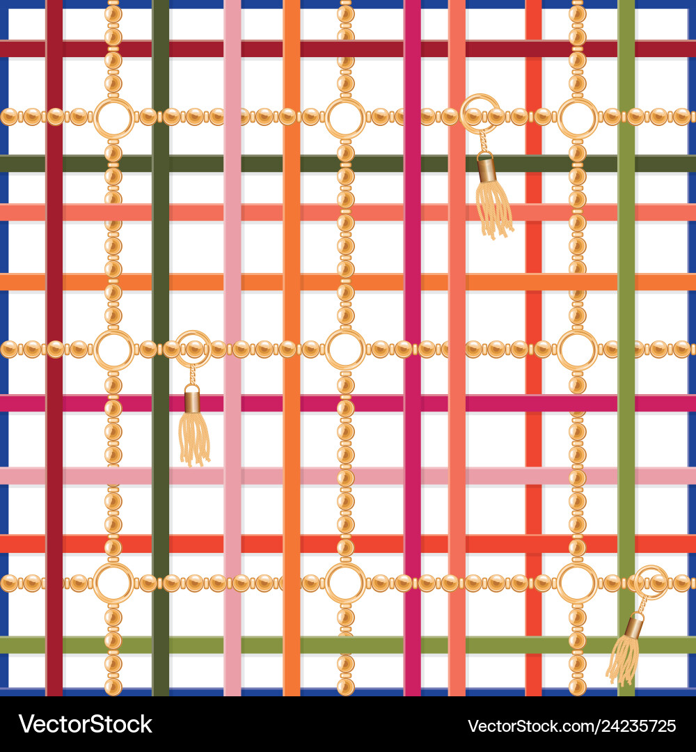 Geometric Belts & Tassels Pattern Royalty Free Vector