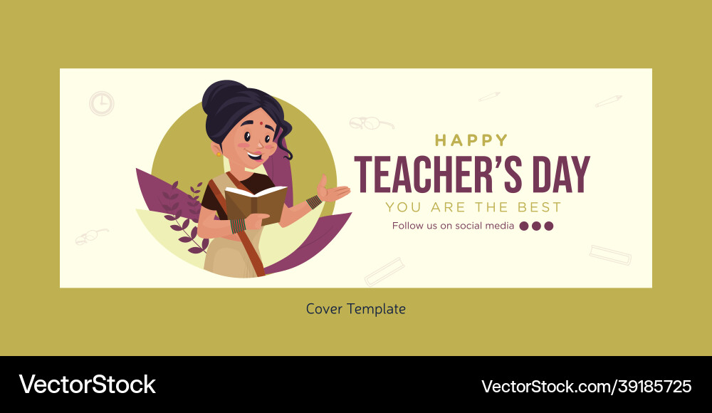 Happy teachers day cover page design Royalty Free Vector