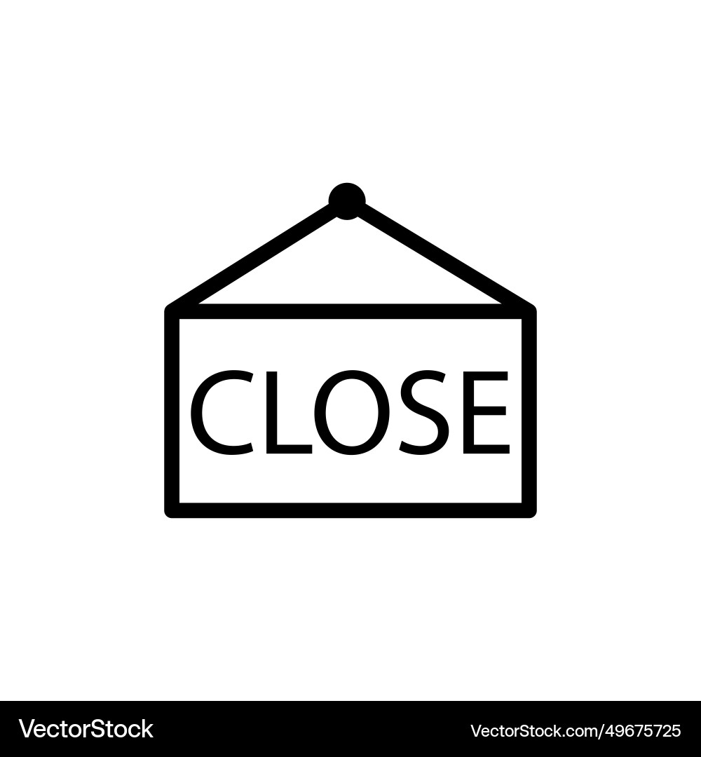 Open close shop line icon logo Royalty Free Vector Image