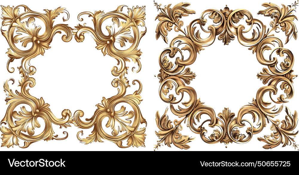 Premium gold vintage baroque frame Royalty Free Vector Image