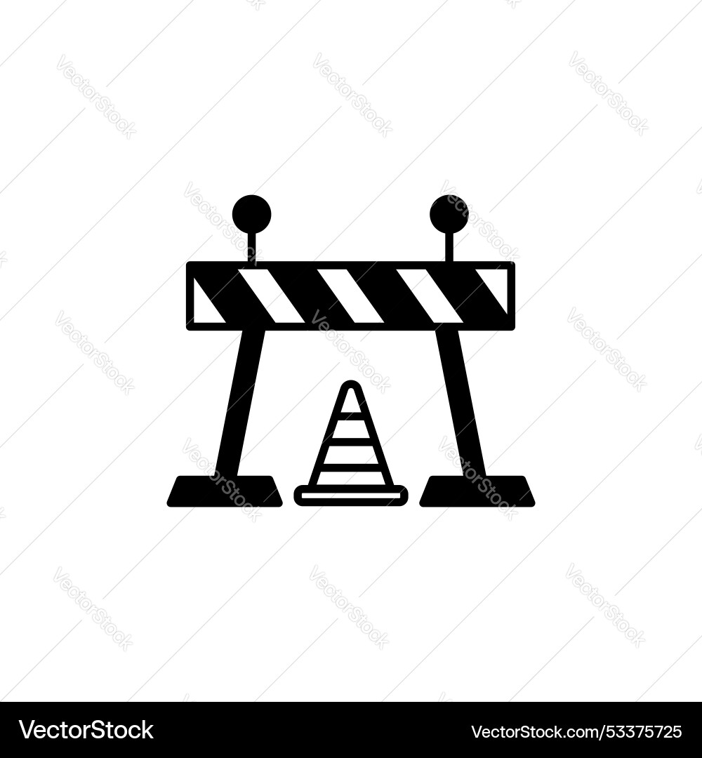 Roadblock icon set barrier and traffic obstacle Vector Image