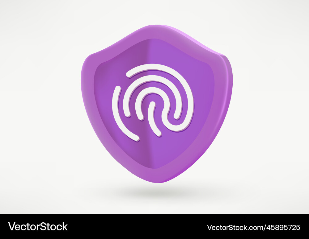 Shield with fingerprint scanner authorization Vector Image