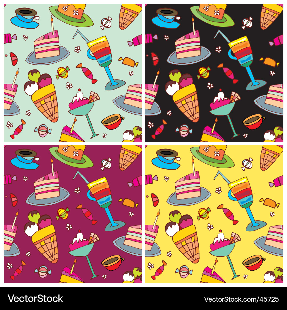 Sweets pattern set Royalty Free Vector Image - VectorStock