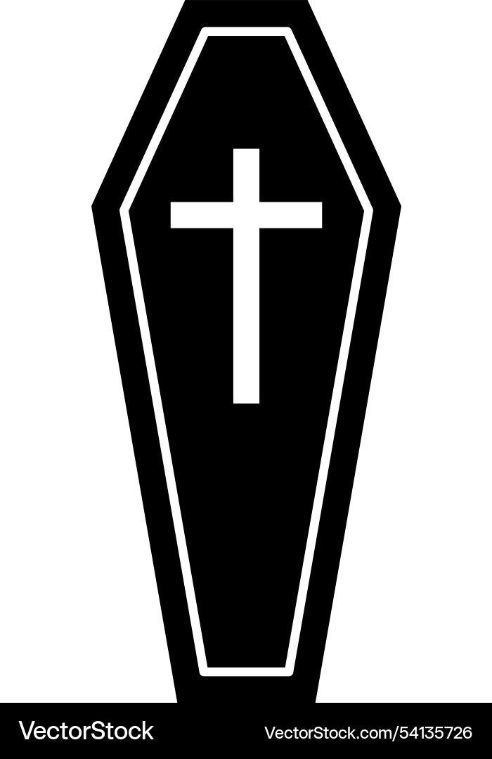 Casket with cross - icon Royalty Free Vector Image