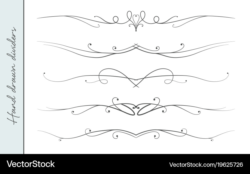 Elegant Flourish & Scroll Divider Set Vector Image