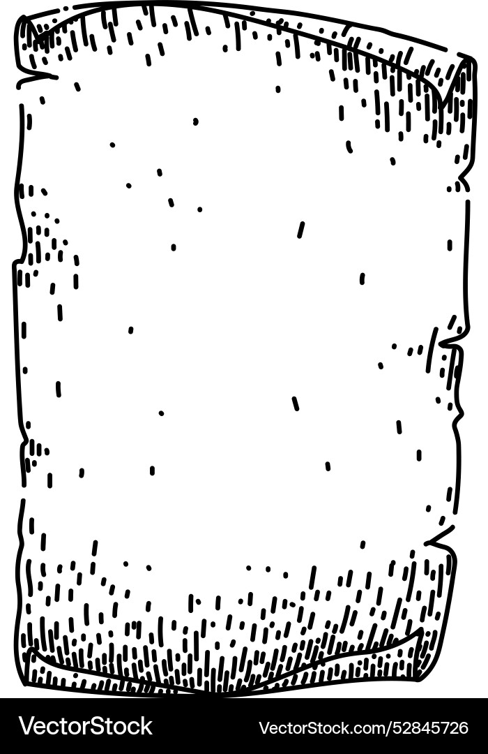 Papyrus scroll paper sketch hand drawn Royalty Free Vector