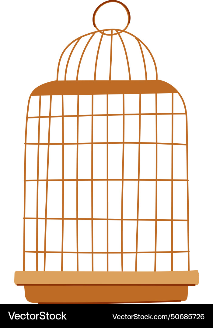 Vintage bird cage cartoon Royalty Free Vector Image