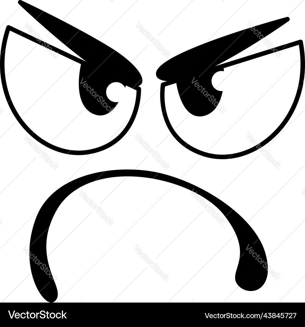 Angry Disgruntled Emoji Face Royalty Free Vector Image