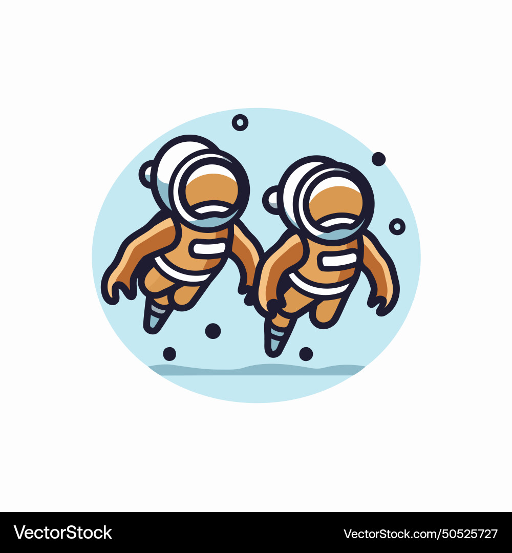 Astronaut floating in the water flat style Vector Image