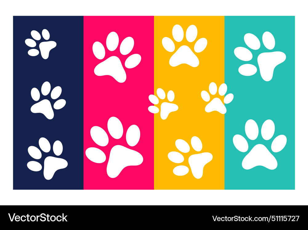Cartoon style animal footprint pattern background Vector Image