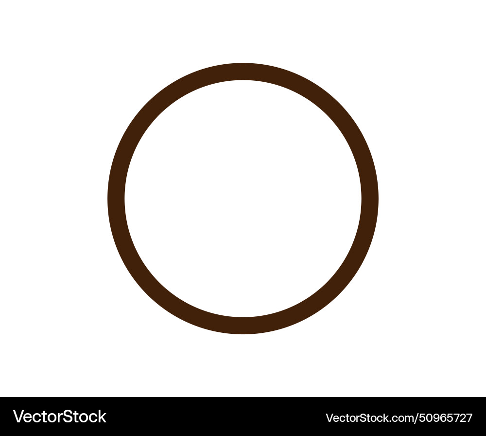 Circle shape outline brown stroke Royalty Free Vector Image