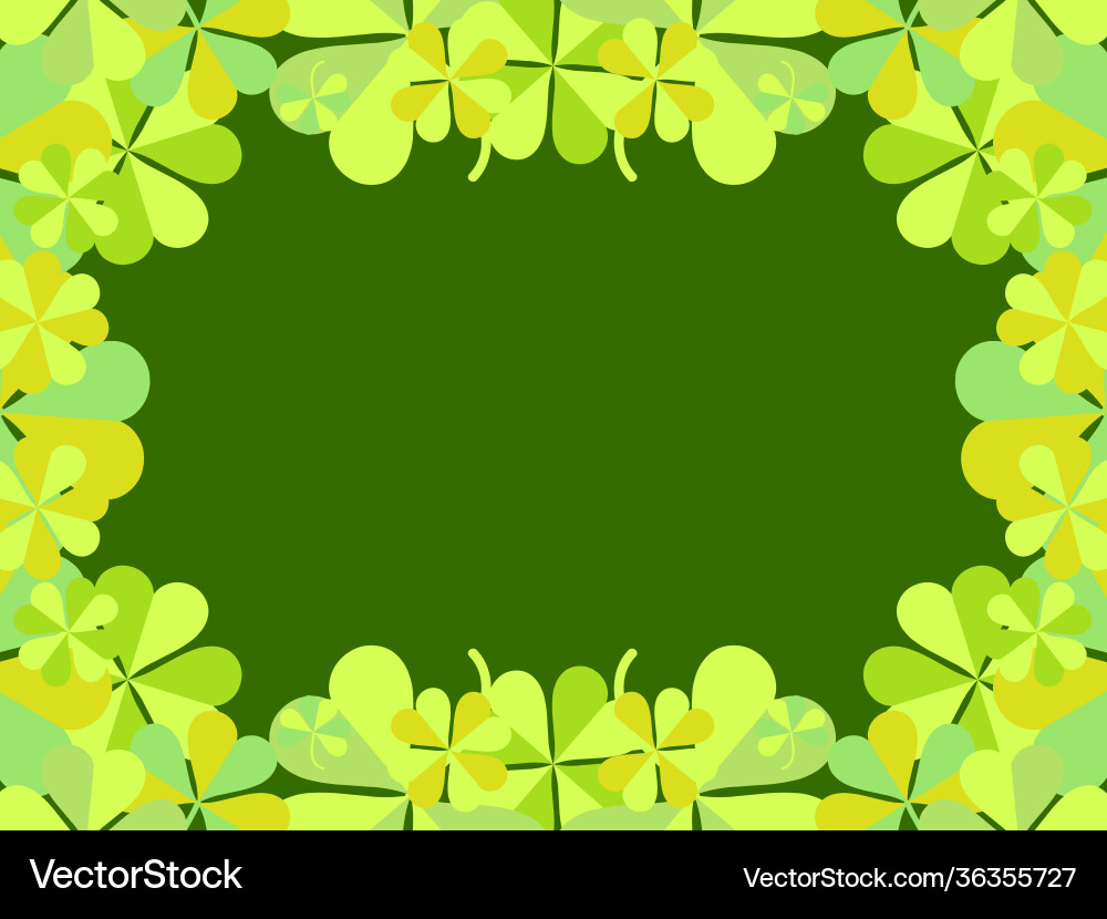 Clover frame st patricks with shamrock Royalty Free Vector