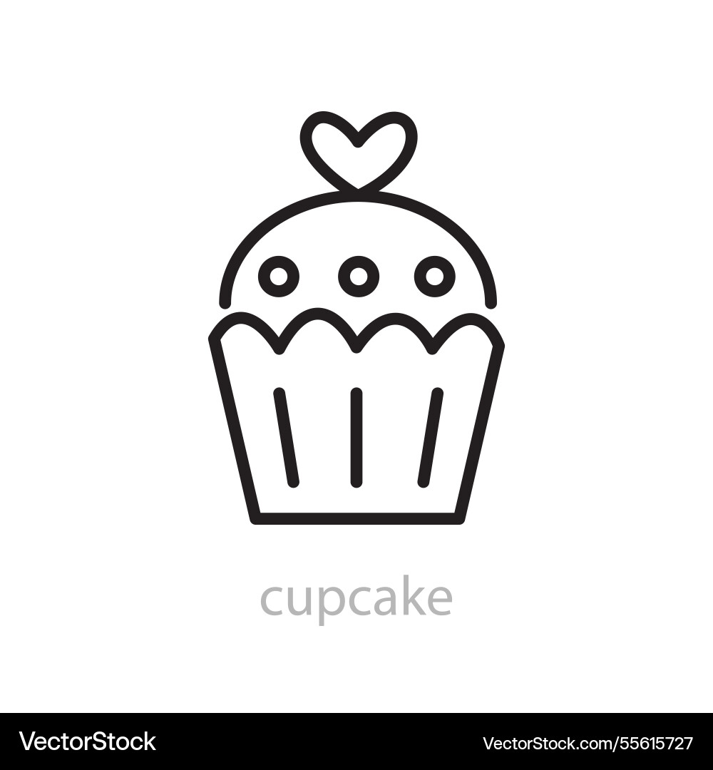 Cupcake line muffin icon logo Royalty Free Vector Image