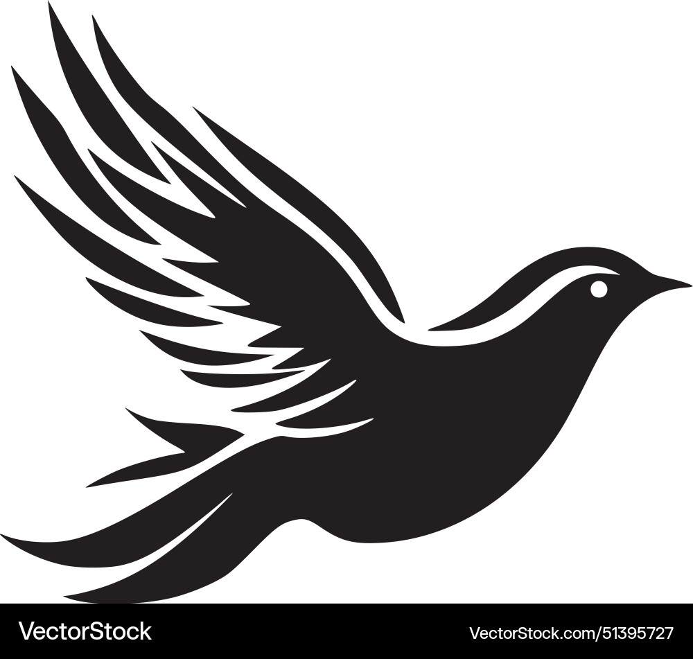 Dove bird - minimalist and flat logo Royalty Free Vector