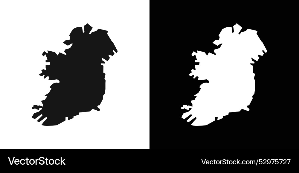 Ireland map icon black line art logo set Vector Image