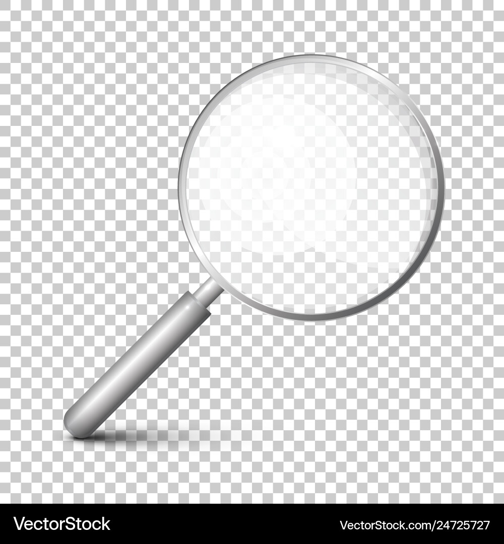Magnifying glass icon on transparent background Vector Image
