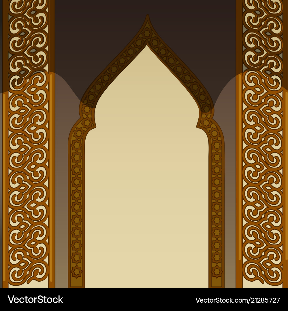 Oriental Arch with Intricate Ornaments Royalty Free Vector