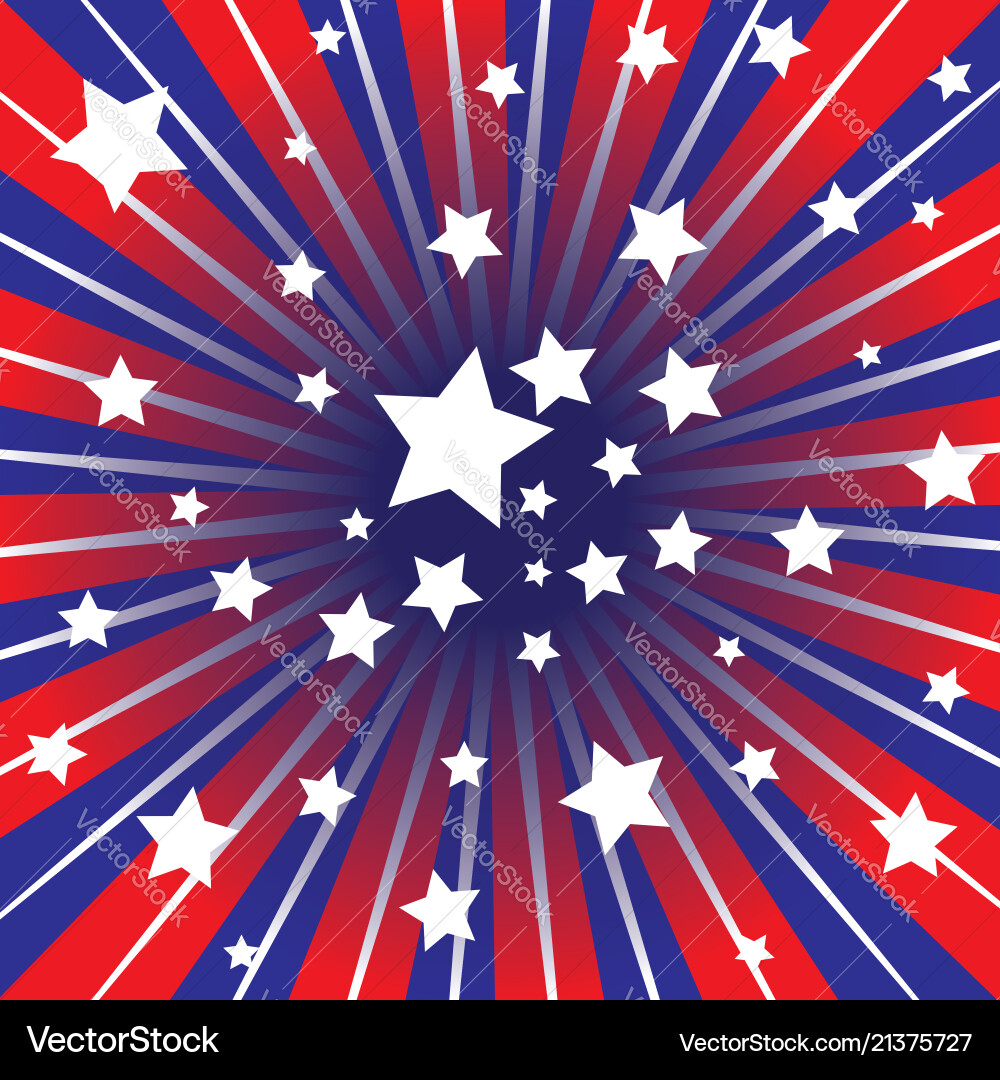 Red white and blue rays Royalty Free Vector Image