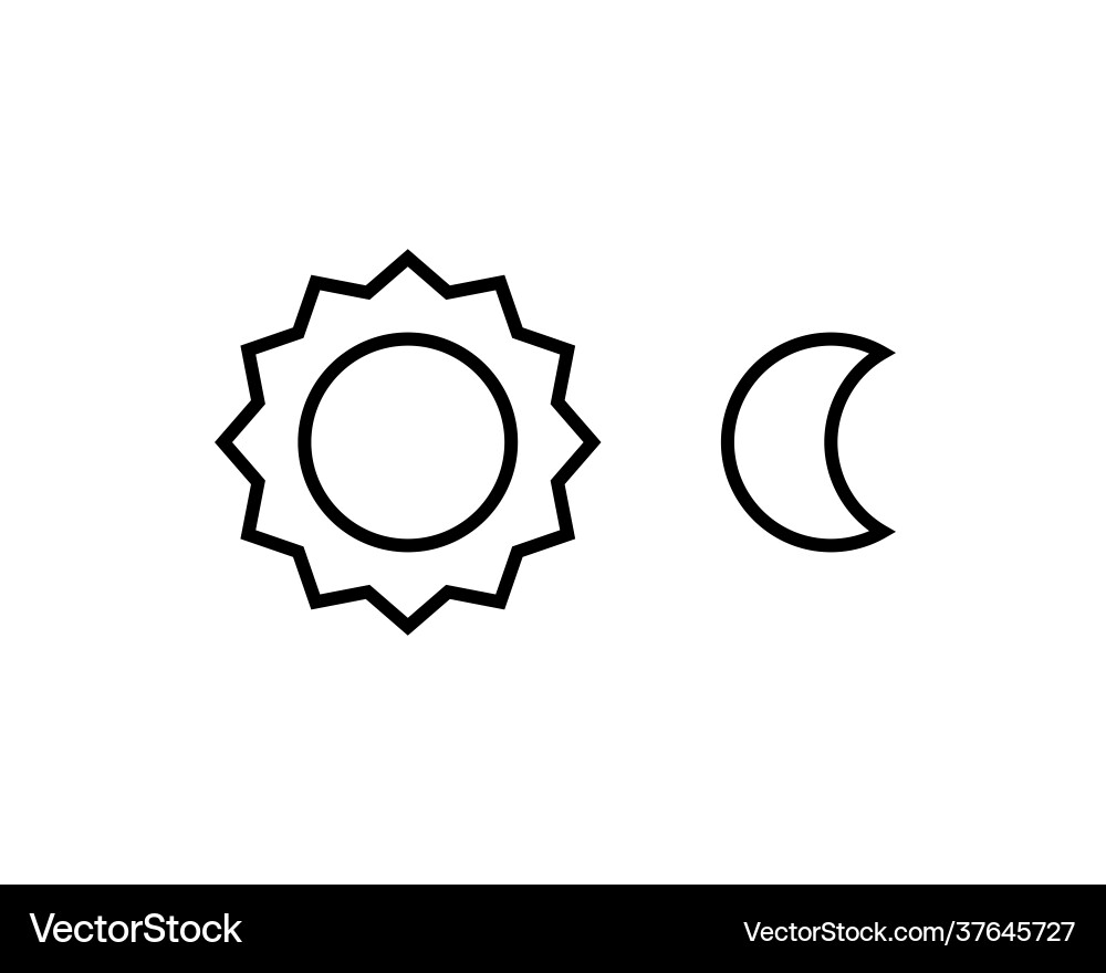 Sun and moon flat icon sign logo – Free Vector | VectorStock