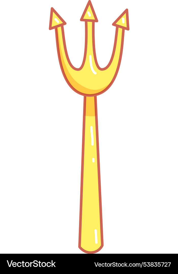 This cheerful yellow pitchfork features three Vector Image