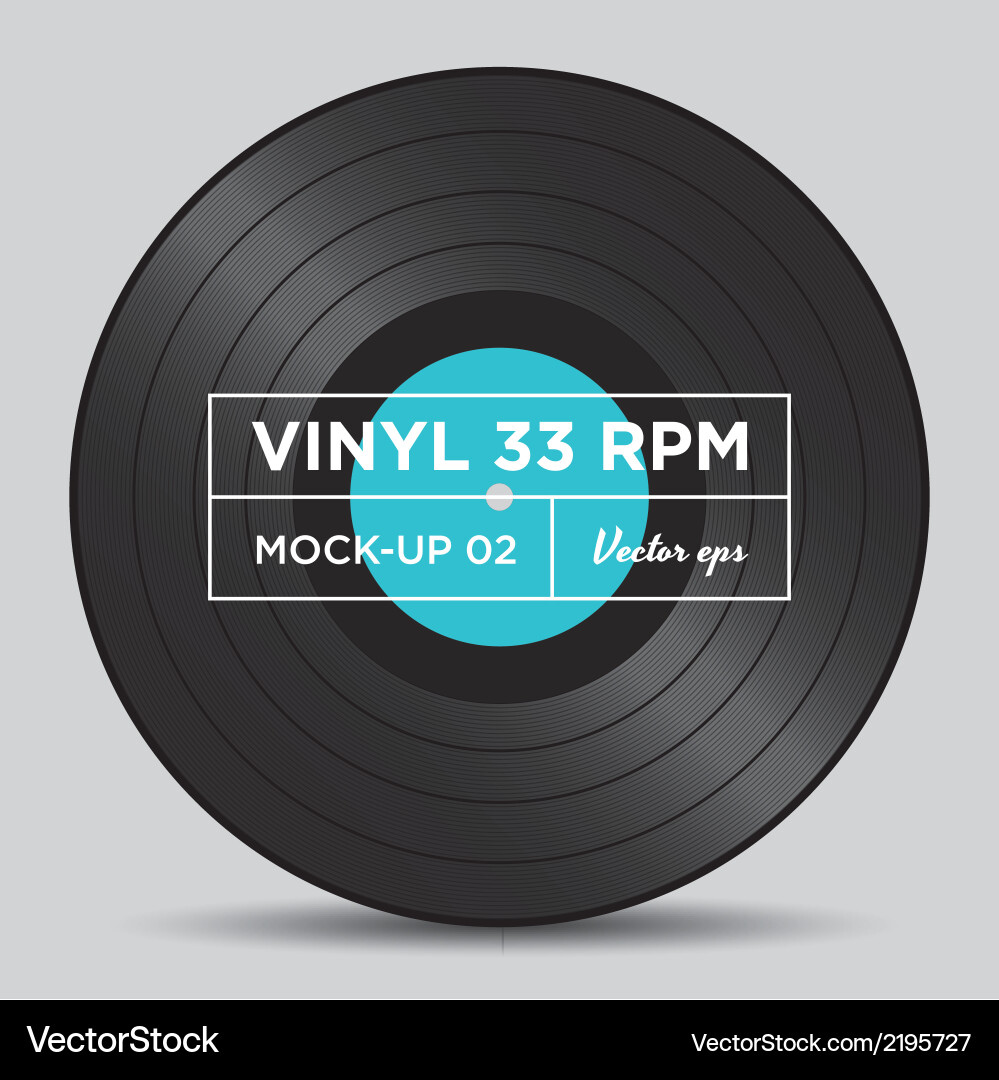 Vinyl 33 rpm mockup 02 Royalty Free Vector Image