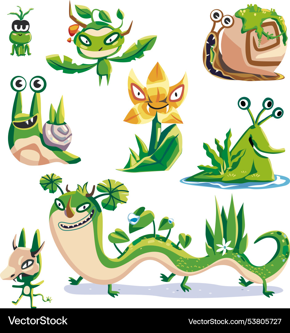 Woodland fantasy creatures set Royalty Free Vector Image