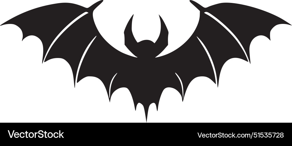 Bat - black and white Royalty Free Vector Image