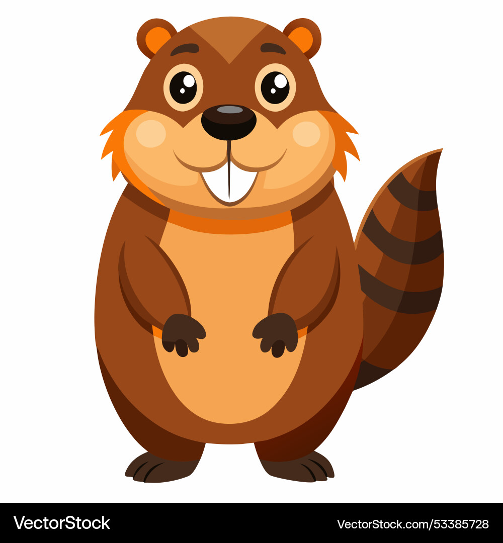Charming Beaver Cartoon Royalty Free Vector Image