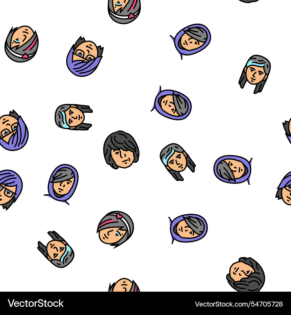 Emo punk rock tattoo cute seamless pattern Vector Image