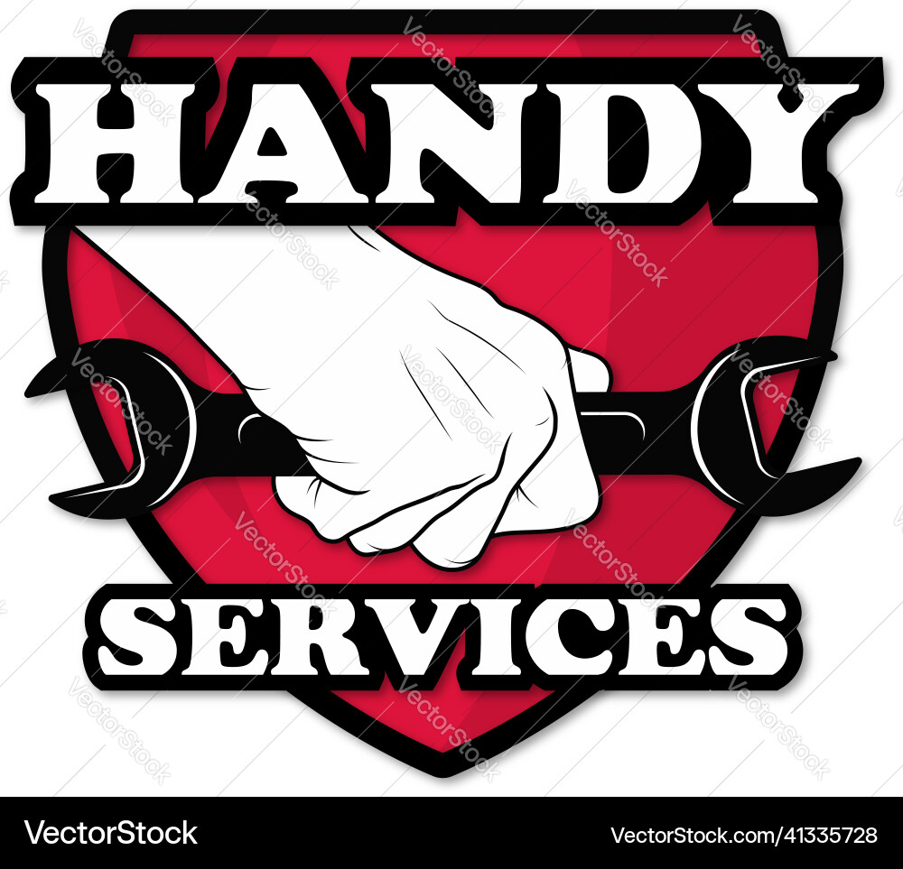 Hand service symbol wrench Royalty Free Vector Image