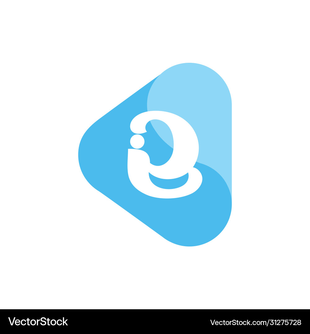 Letter ie symbol linked curves triangle logo Vector Image