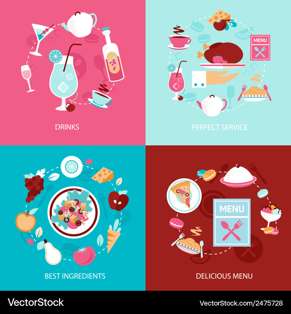 Menu restaurant set Royalty Free Vector Image - VectorStock