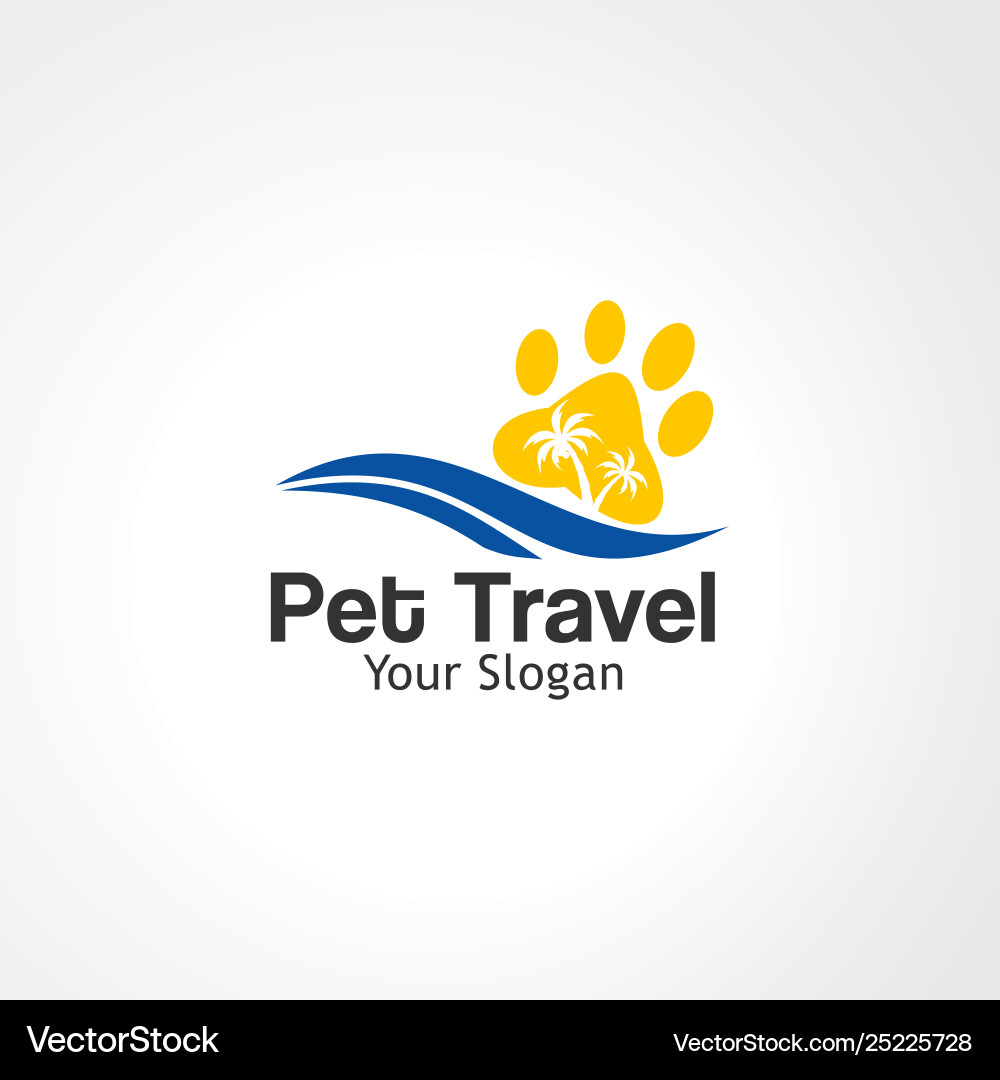 Pet travel logo icon element and template Vector Image