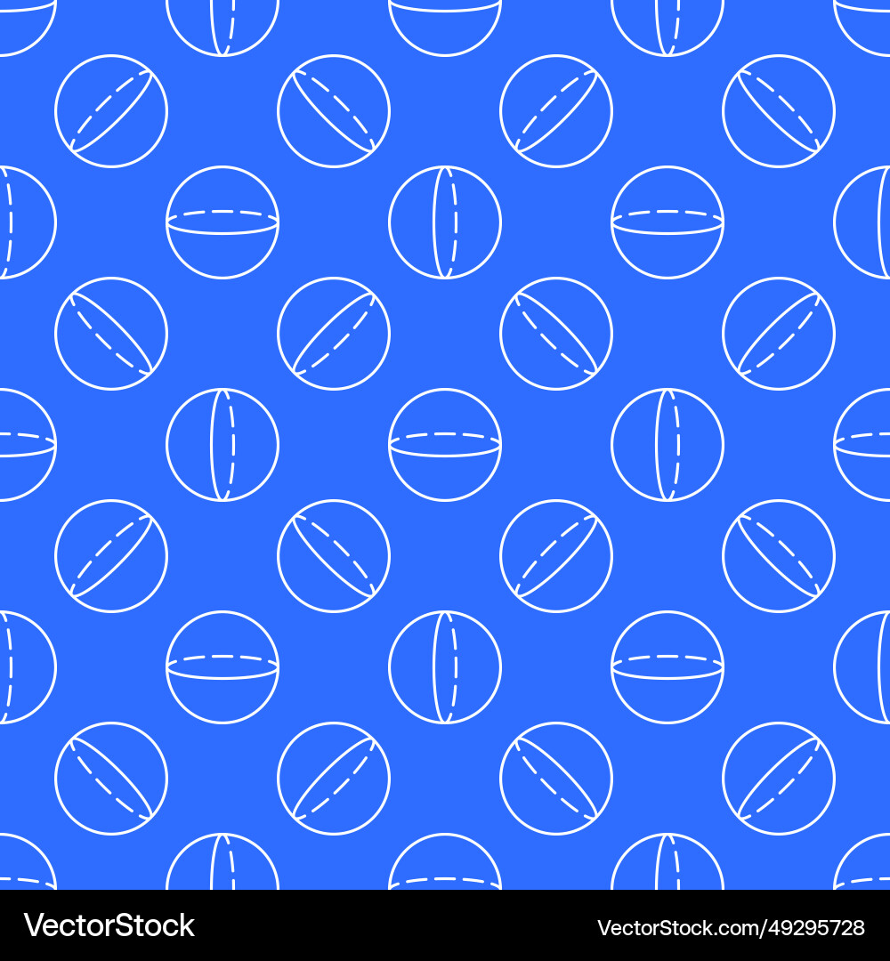 Sphere mathematics figure blue linear seamless Vector Image