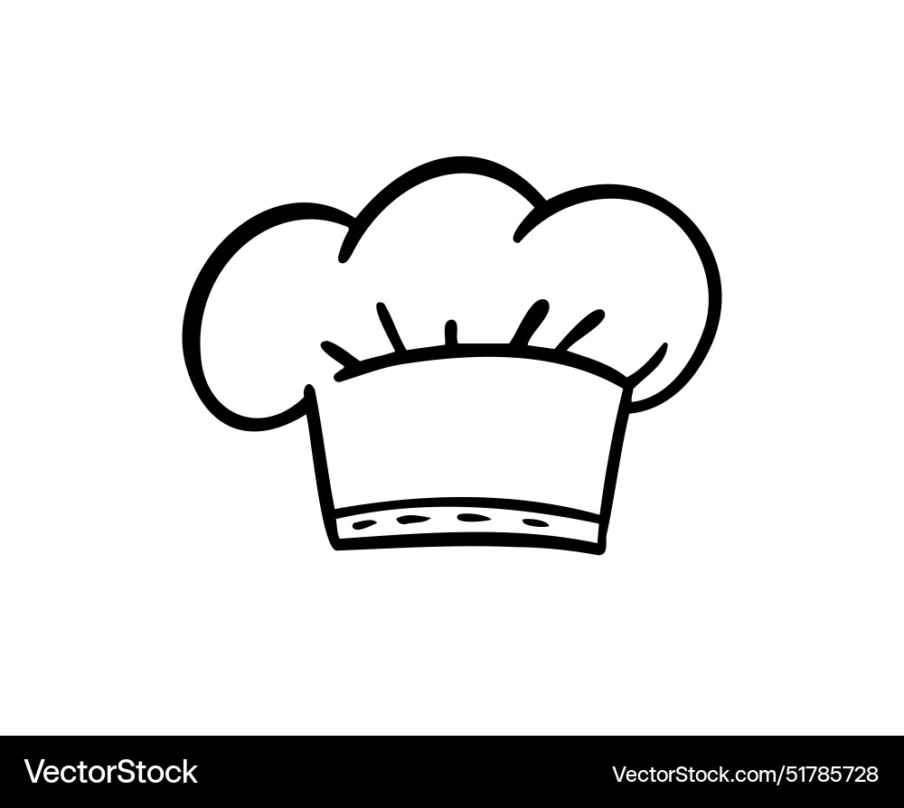 Uniform caps kitchen staff doodle outline Vector Image