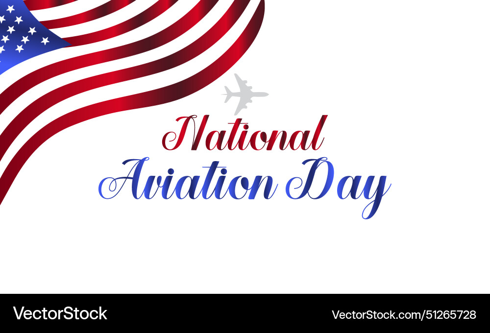 White background national aviation day stylish Vector Image