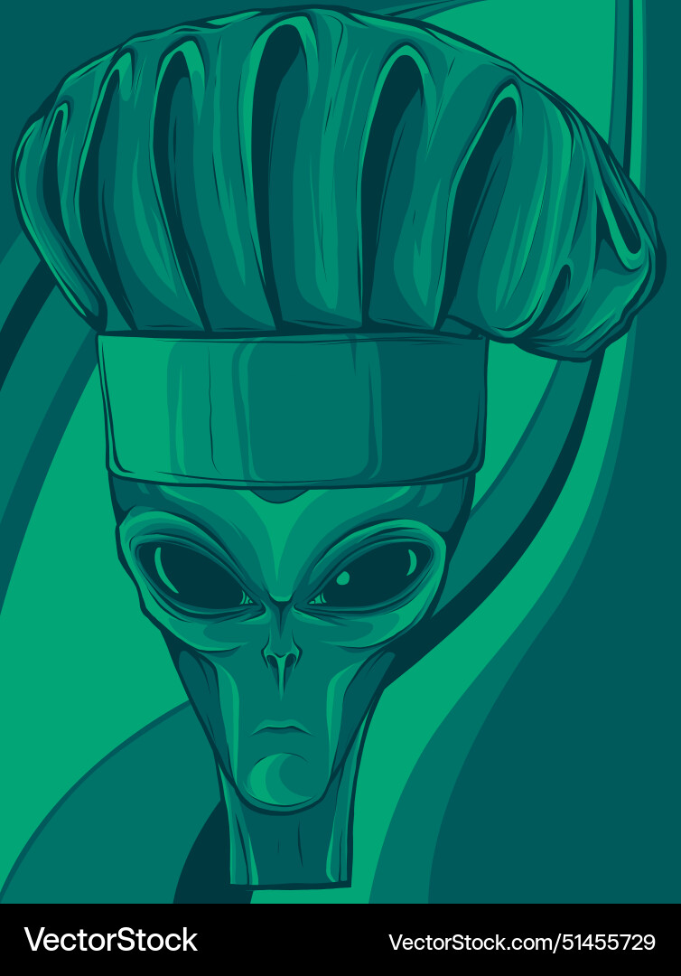 Alien trägt Koch Hut Kunst Lizenzfreies Vektorbild