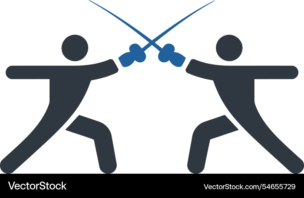 Fencing duel swords icon Royalty Free Vector Image