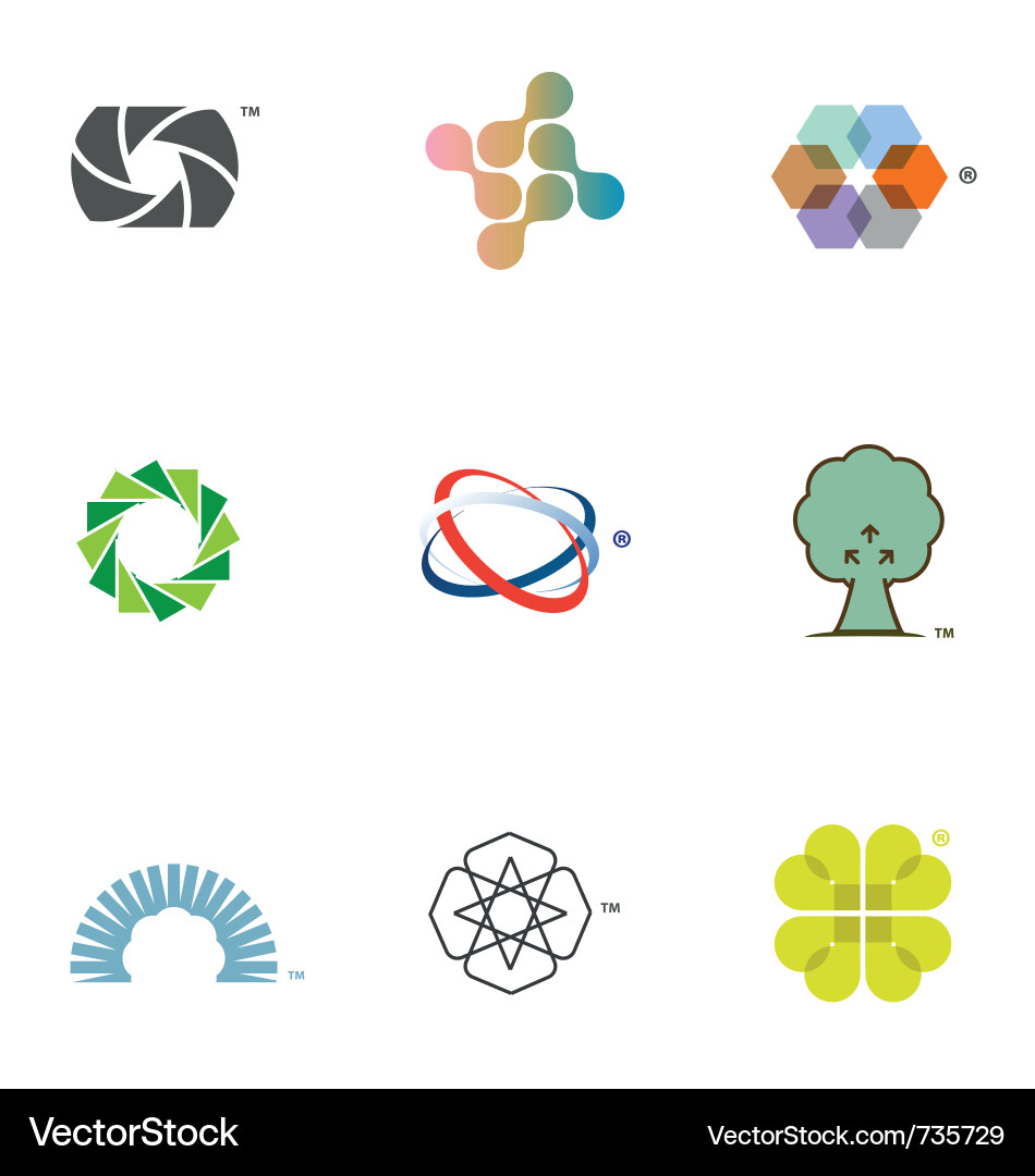 Graphic icons and logos Royalty Free Vector Image