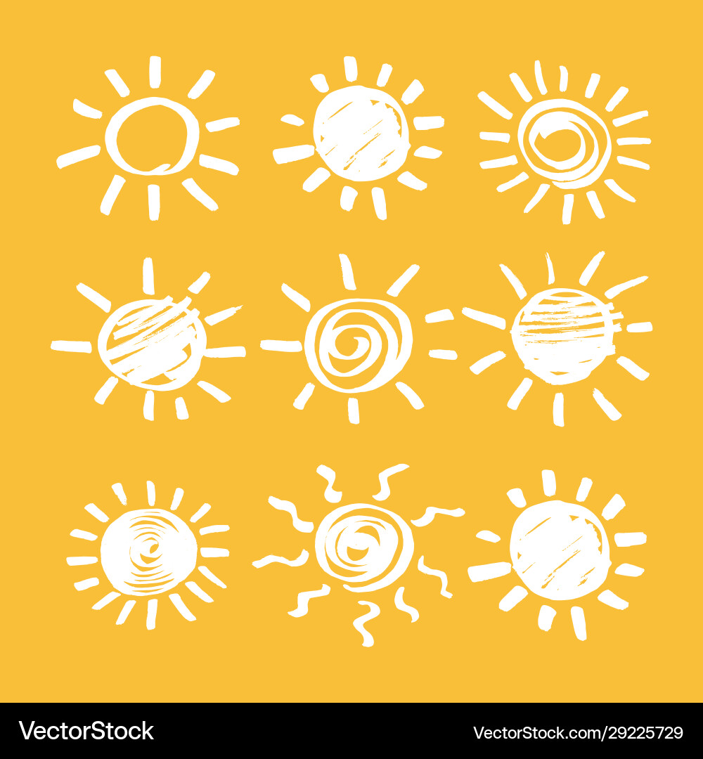 Hand drawn sun Royalty Free Vector Image - VectorStock