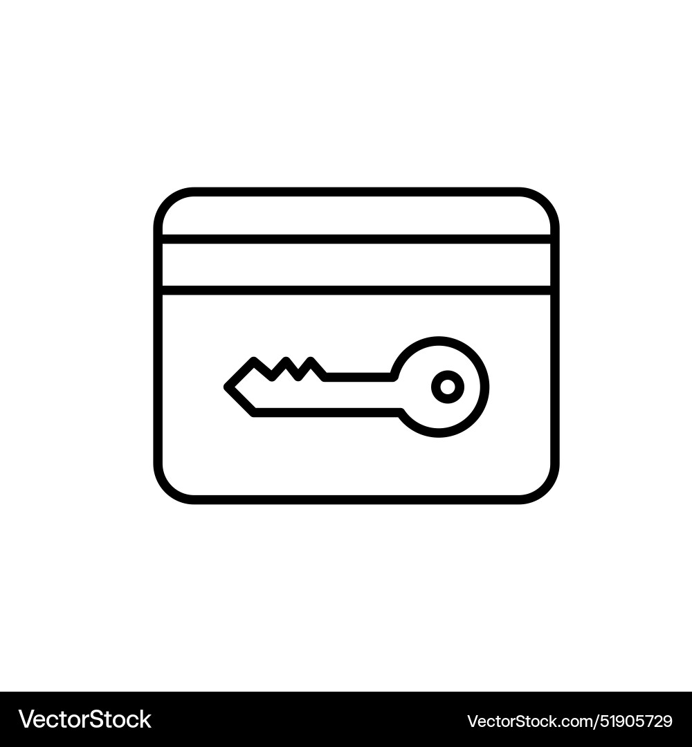 Keycard icon in thin line style graphic design Vector Image