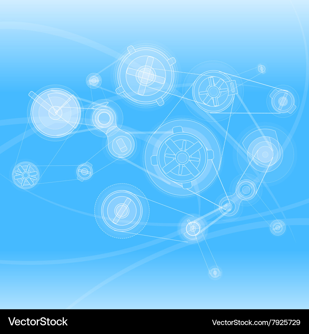 Mechanical blue background Royalty Free Vector Image